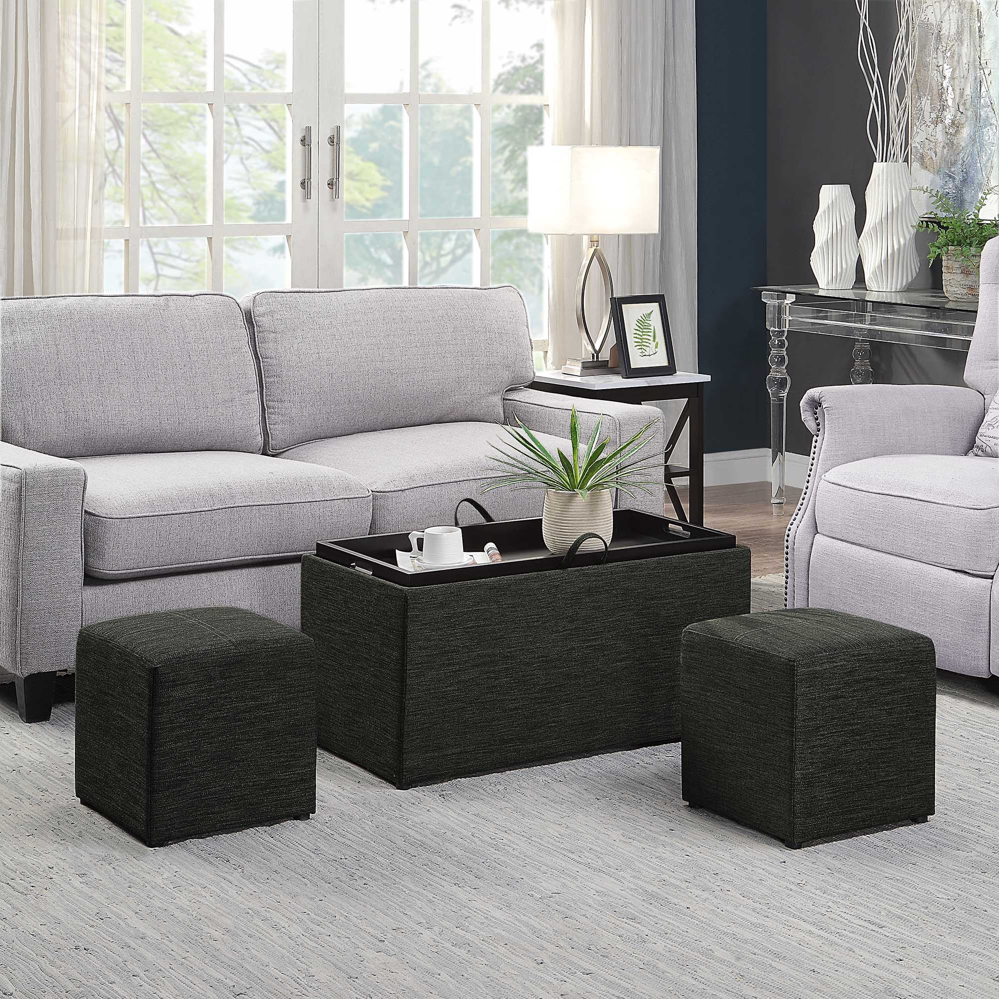 Convenience Concepts Designs4Comfort Sheridan Fabric Storage Ottoman ...