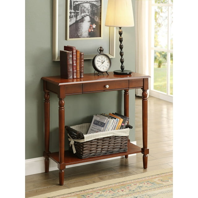 Convenience Concepts French Country Hall Table with Drawer and Shelf ...