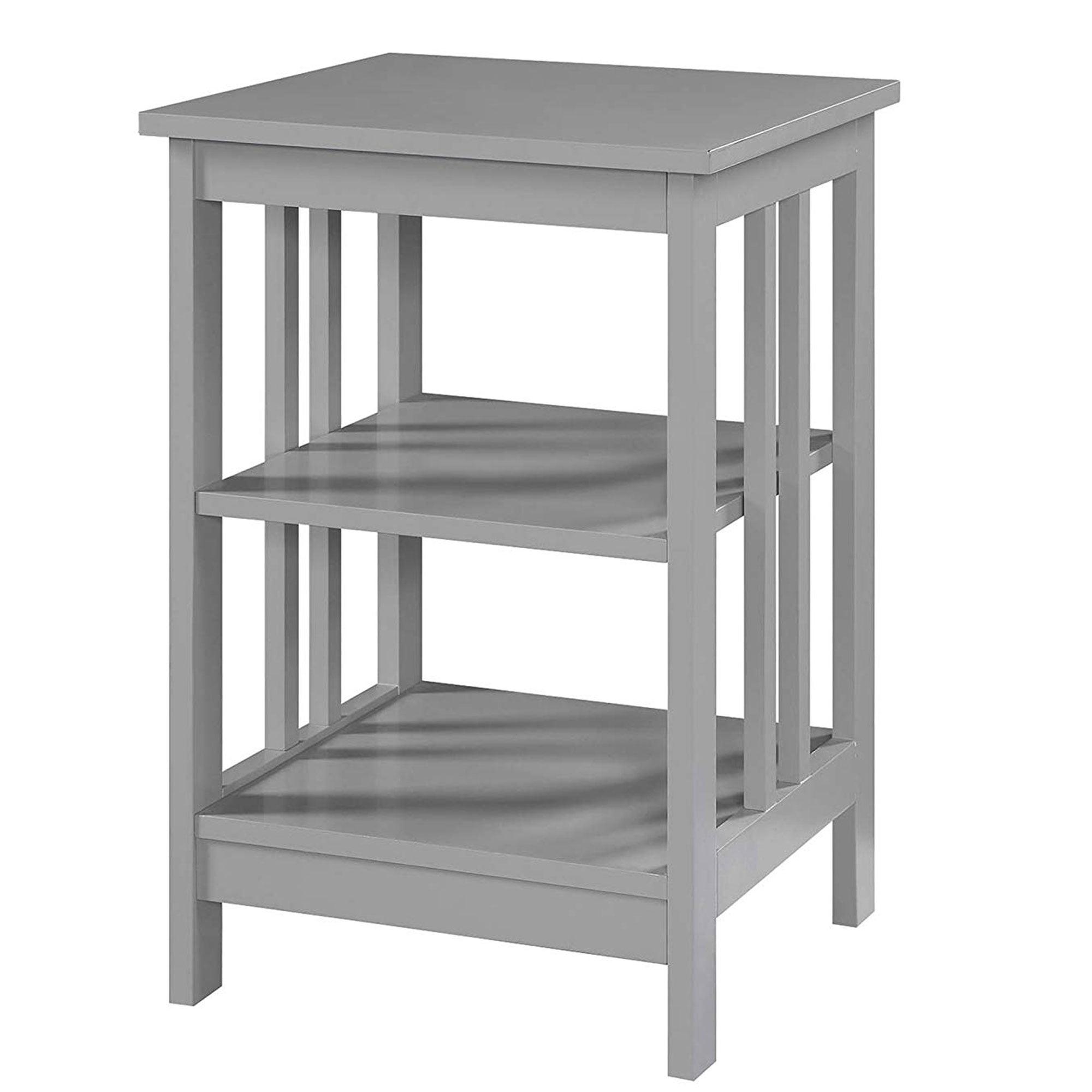 Convenience Concepts Mission 16" Square End Table in Gray Wood Finish ...