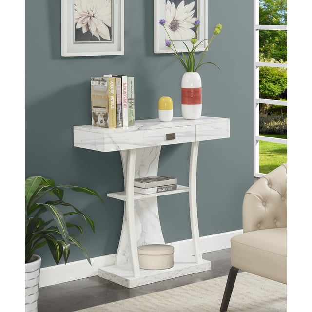 Convenience Concepts Newport 1 Drawer Harri Console Table with Shelves ...