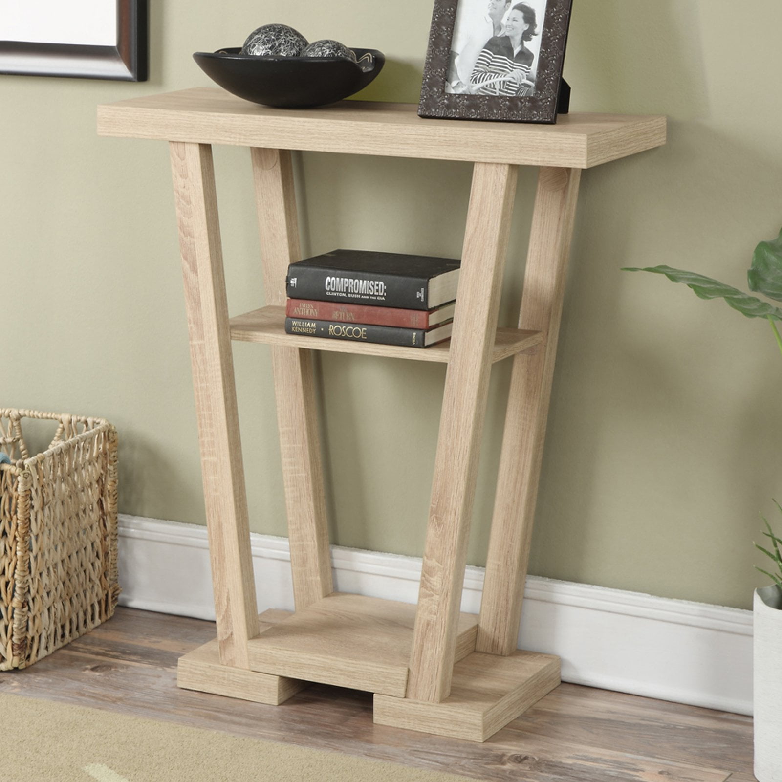 Convenience Concepts Newport V Console Table, Natural - Walmart.com