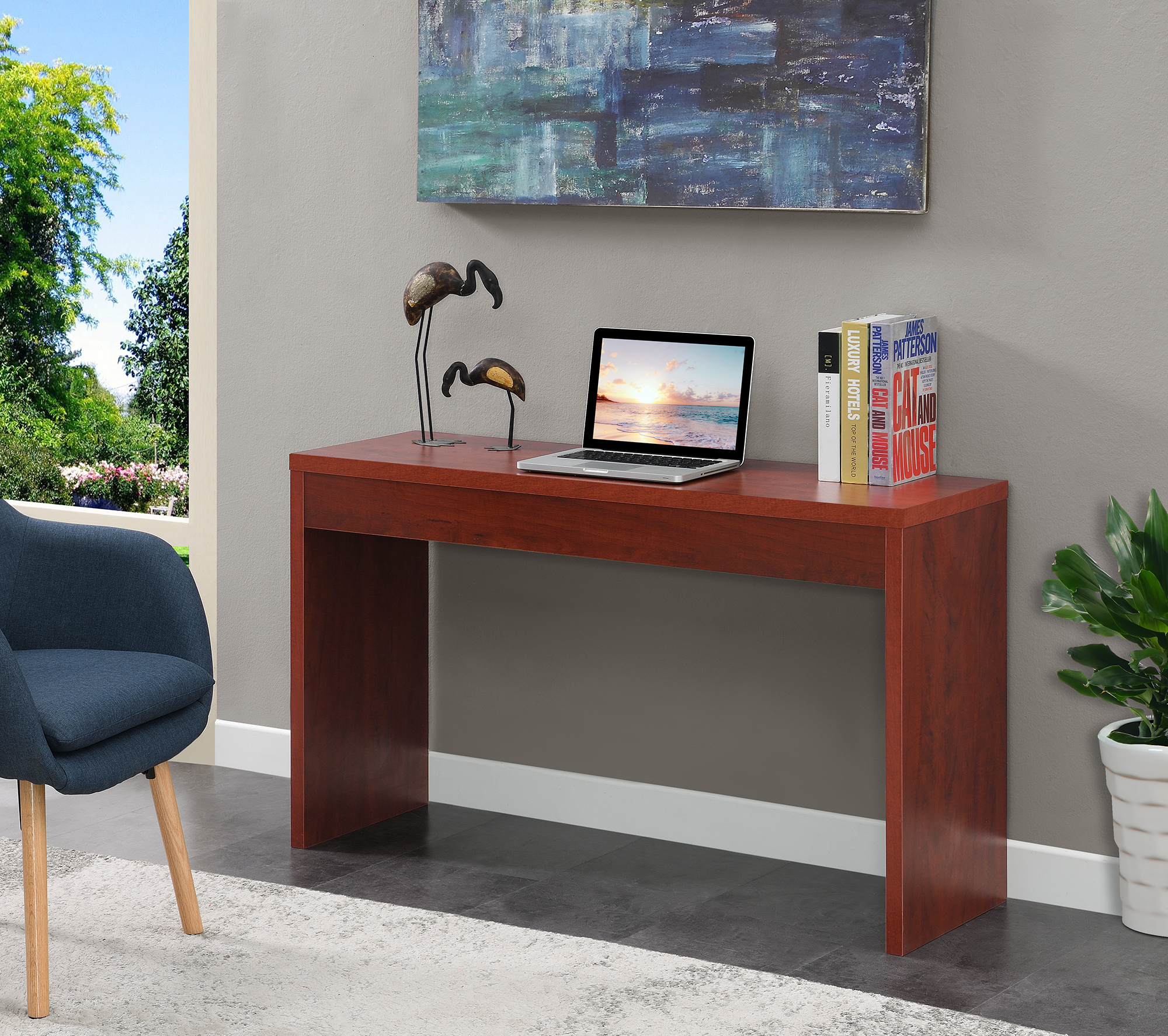 Convenience Concepts Northfield Hall Console Table/Desk, Cherry ...