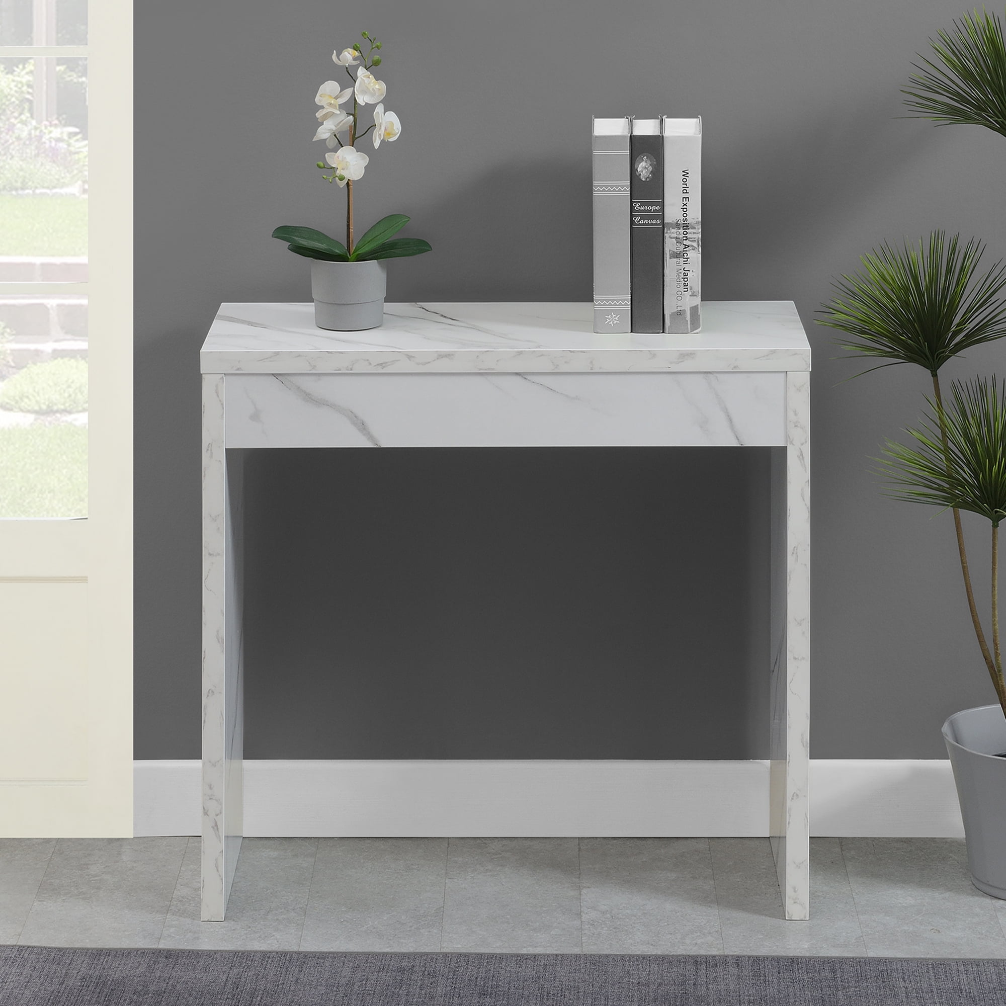 Convenience Concepts Northfield Wood Entryway Console/Hall Table, White ...