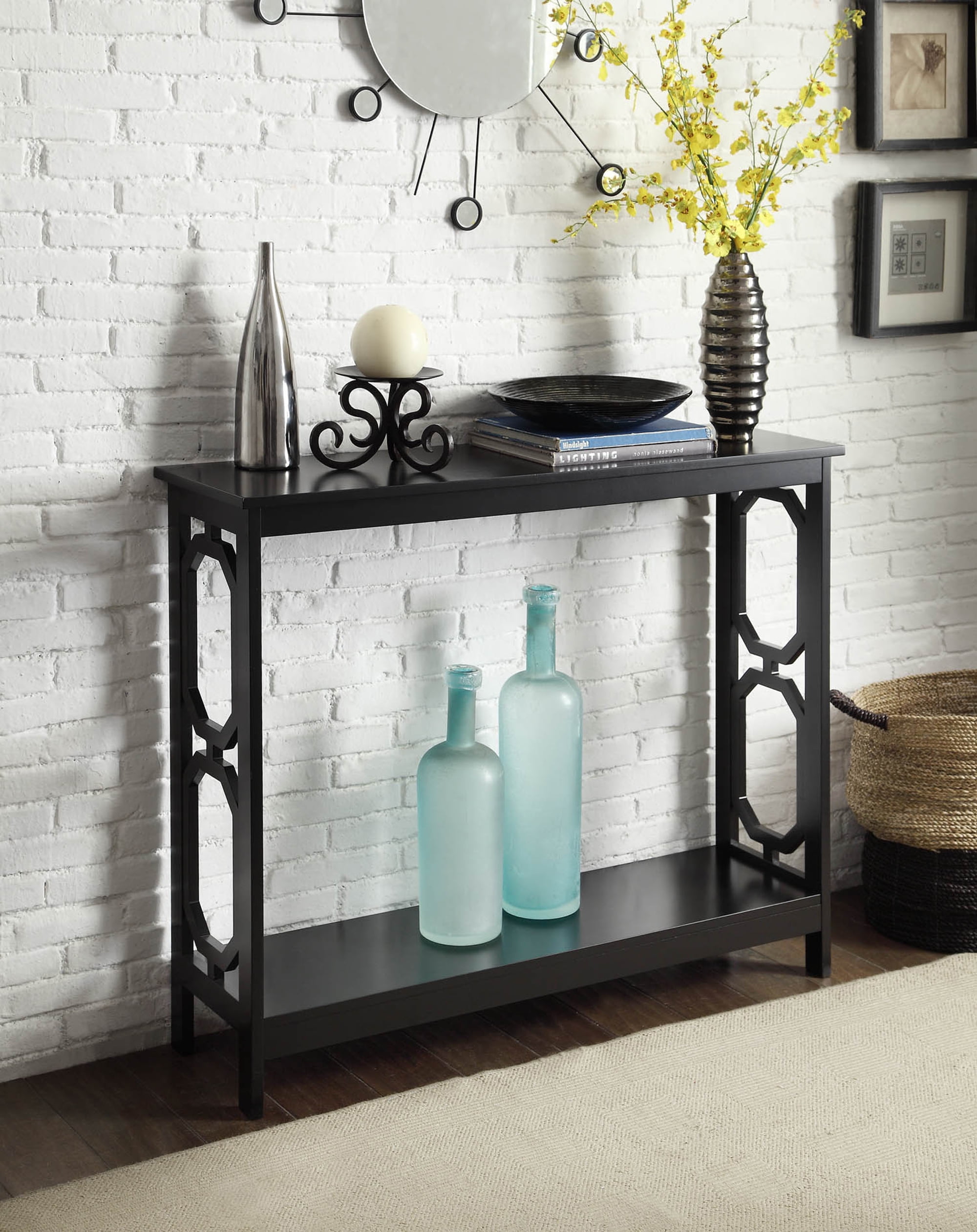 Convenience Concepts Omega Console Table with Shelf, Black - Walmart.com