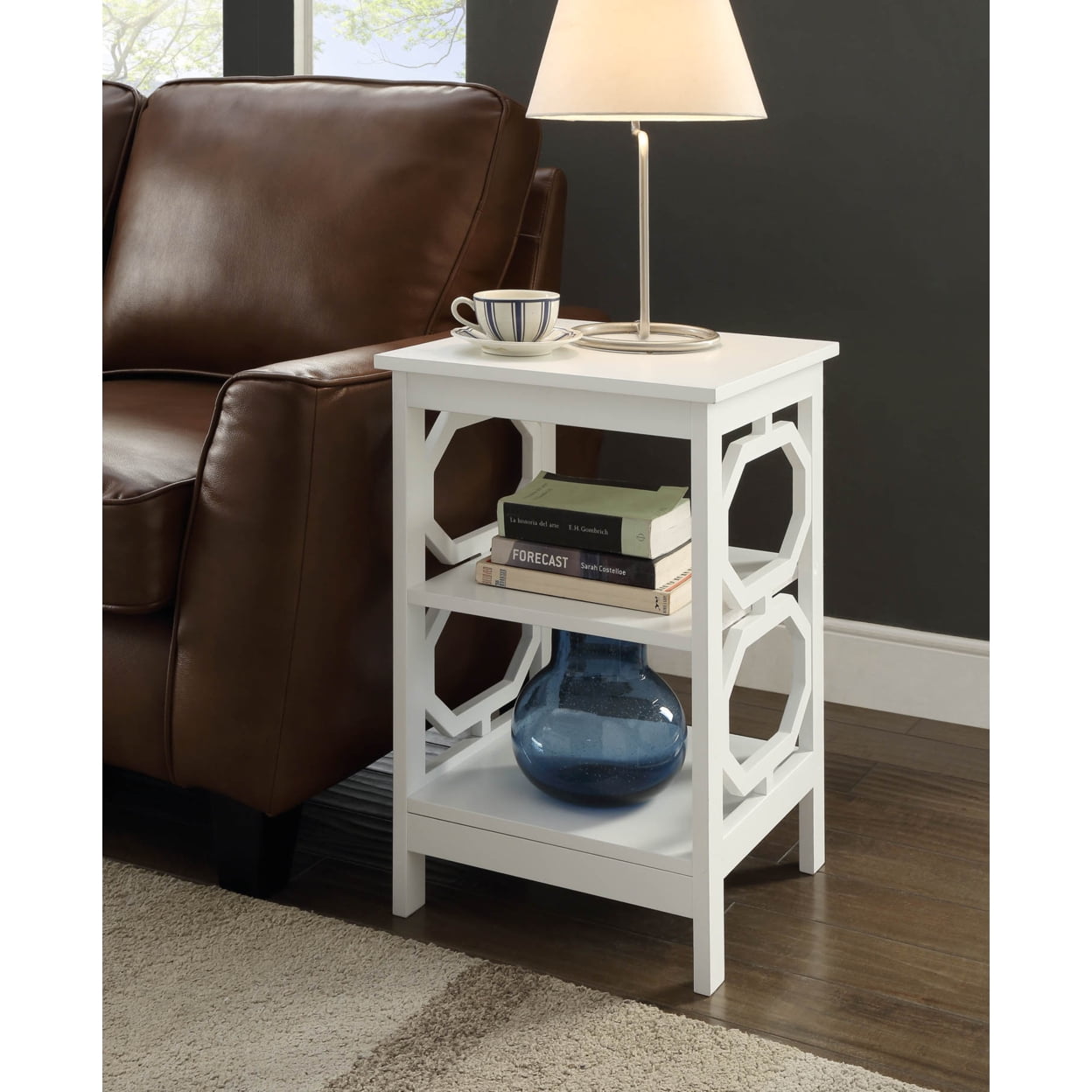 Convenience Concepts Omega Square End Table in White Wood Finish ...