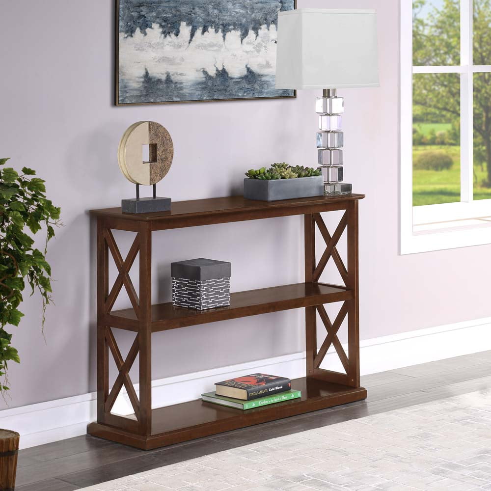 Convenience Concepts Oxford Deluxe Console Table with Shelves, Espresso ...