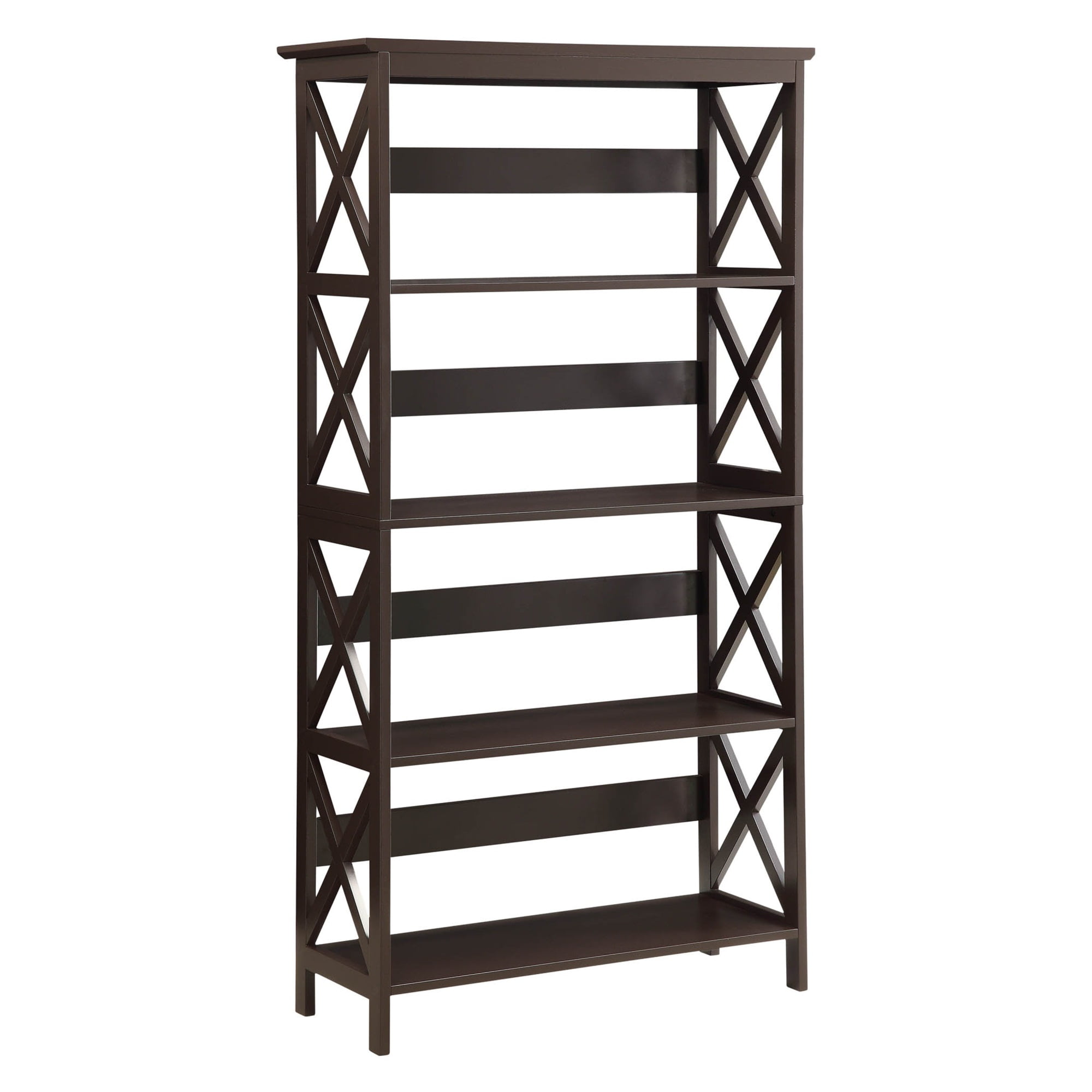 Convenience Concepts Oxford Five-Tier Bookcase in Espresso Wood Finish ...