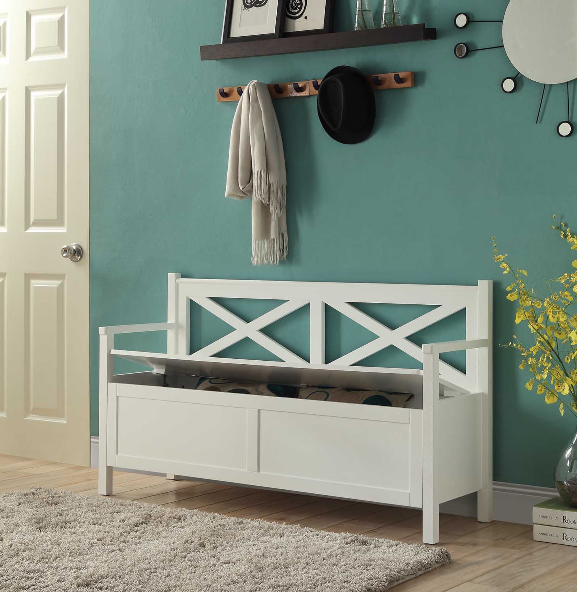 Convenience Concepts Oxford Storage Bench, White - Walmart.com