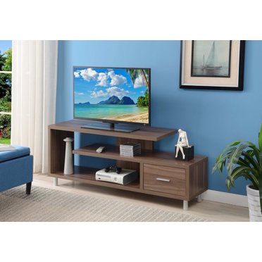 Aukfa TV Stand with LED Lights and Cabinets for TVs up to 55" - Black - Walmart.com