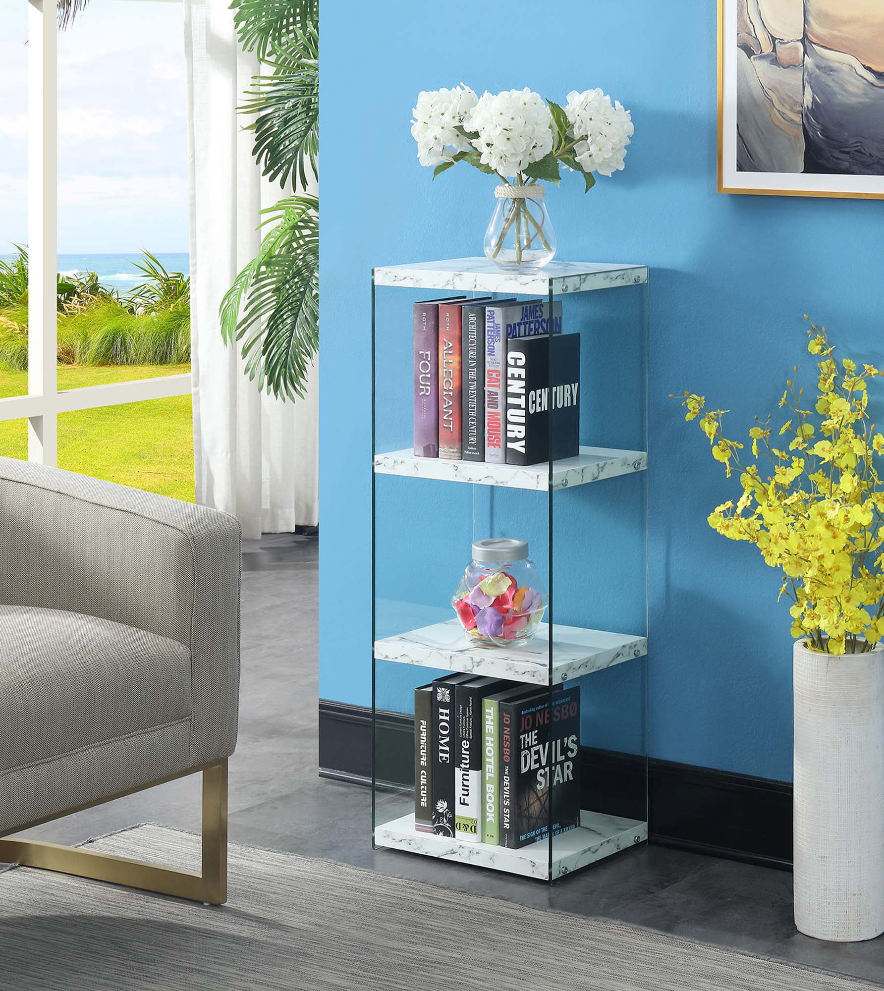 Convenience Concepts SoHo 4 Tier Tower Bookcase - Walmart.com