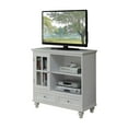 Convenience Concepts Tahoe Highboy TV Stand, White Wood Finish, Open ...
