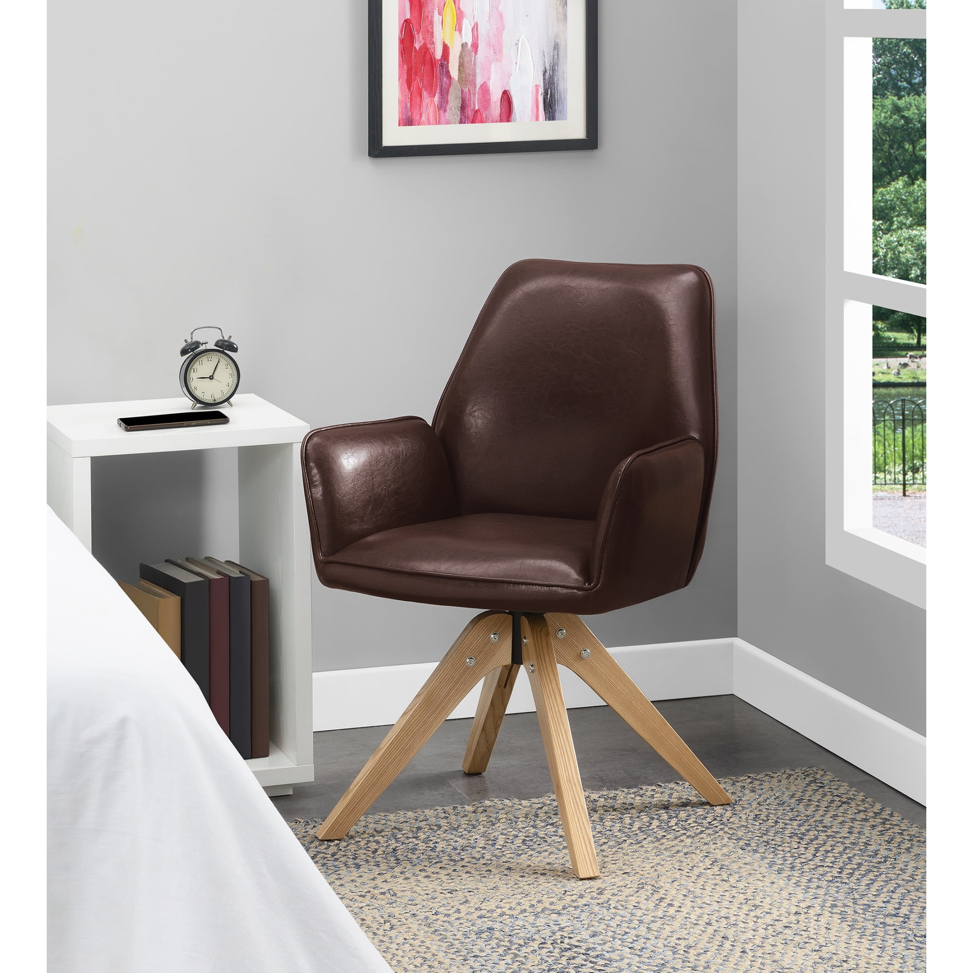 Convenience Concepts Take a Seat Miranda Swivel Accent Chair, Espresso ...
