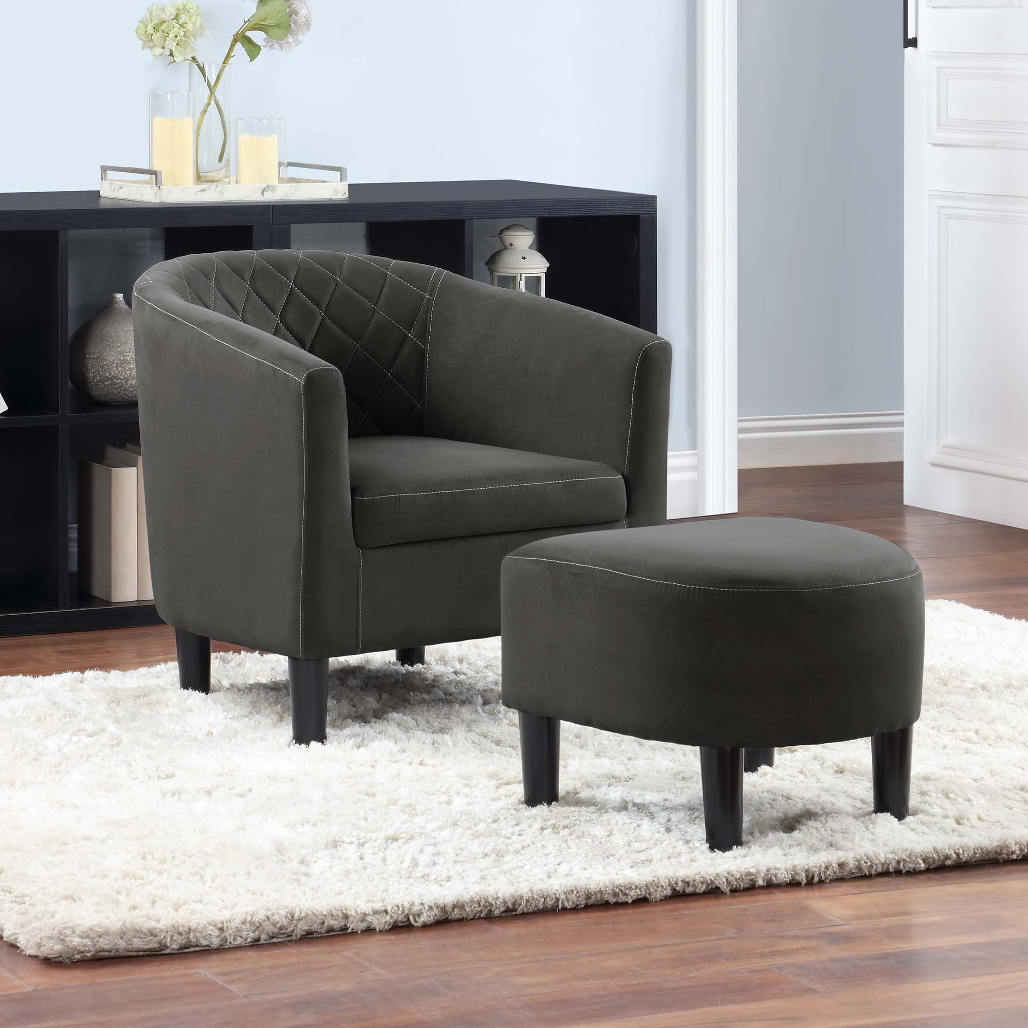 Convenience Concepts Take a Seat Roosevelt Accent Chair with Ottoman ...