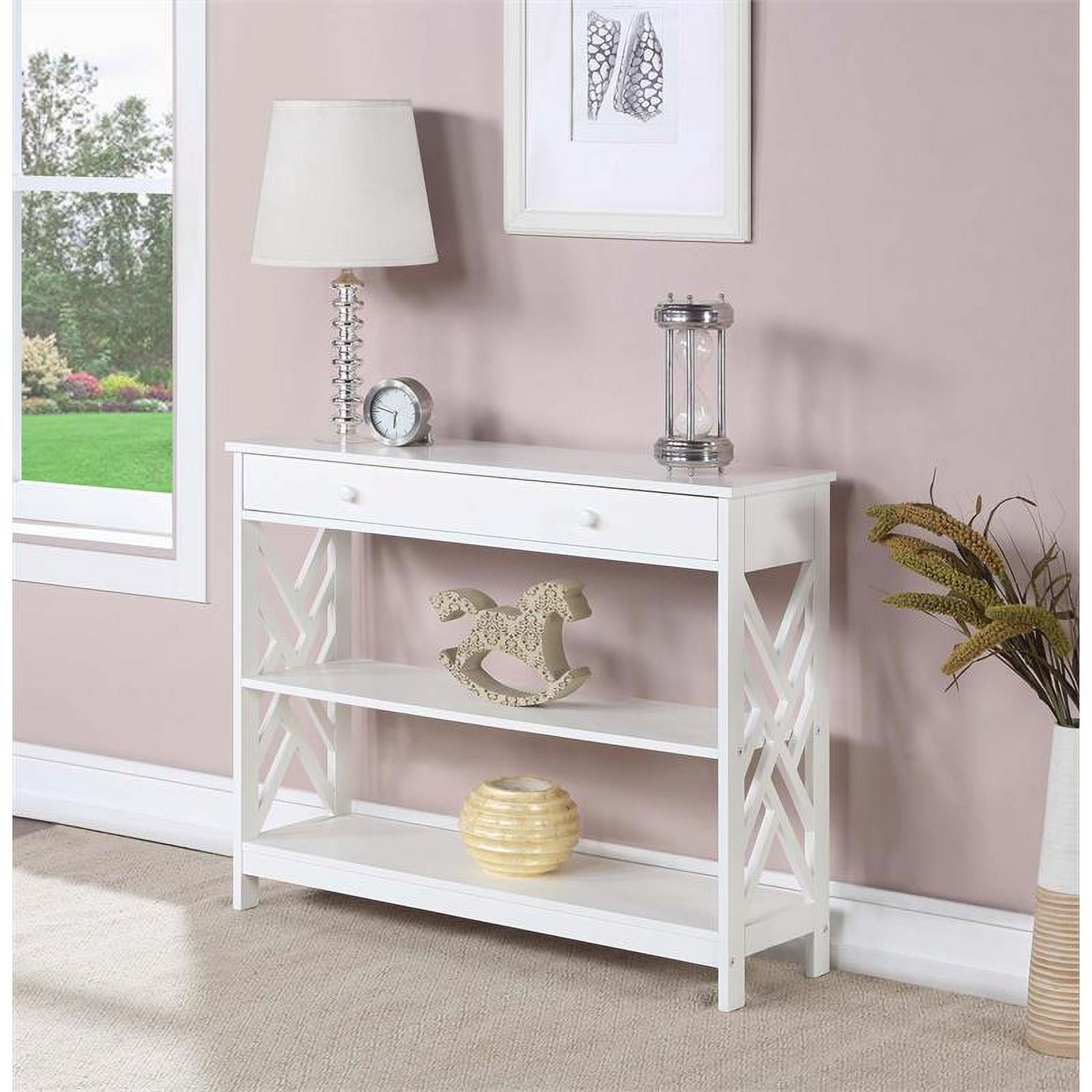 Convenience Concepts Titan One-Drawer Console Table with Shelves in ...