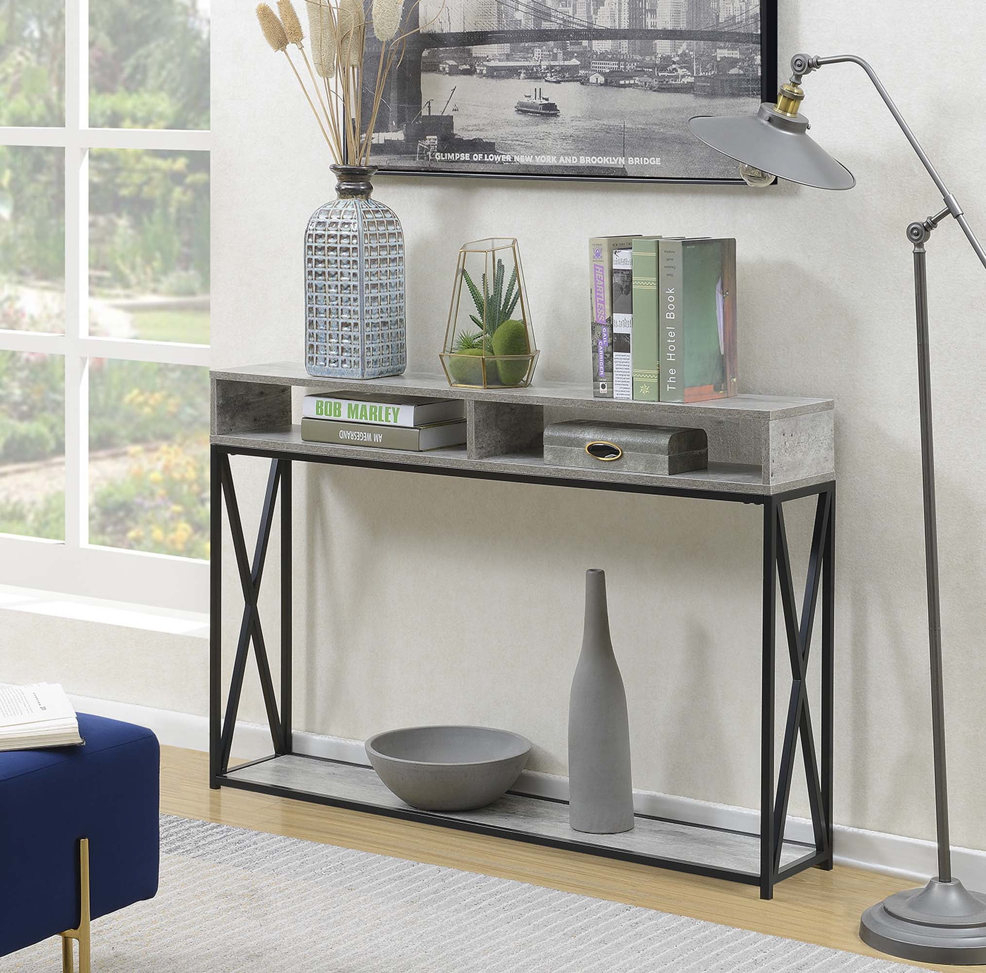 Convenience Concepts Tucson Deluxe 2 Tier Console Table, Faux Birch ...
