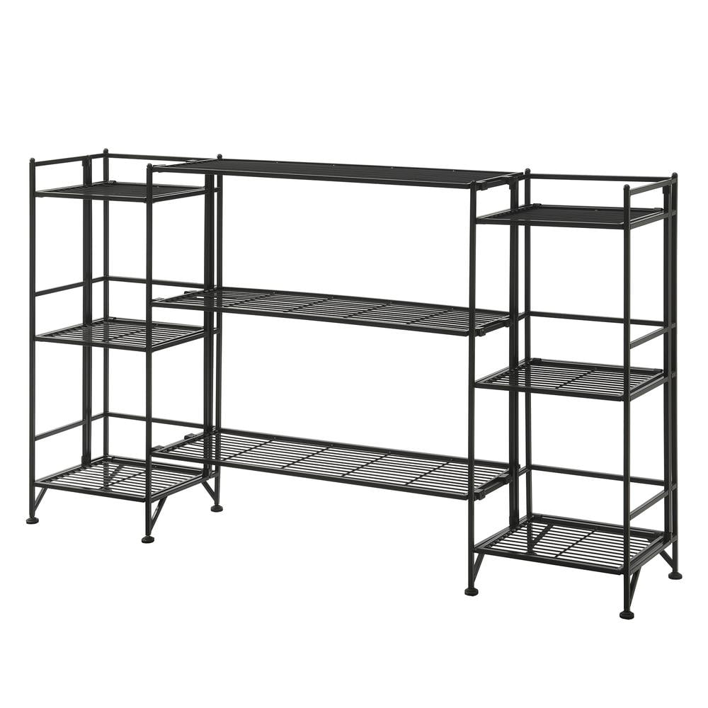 Convenience Concepts Xtra Storage 3-Tier Metal Folding Shelves in Black ...