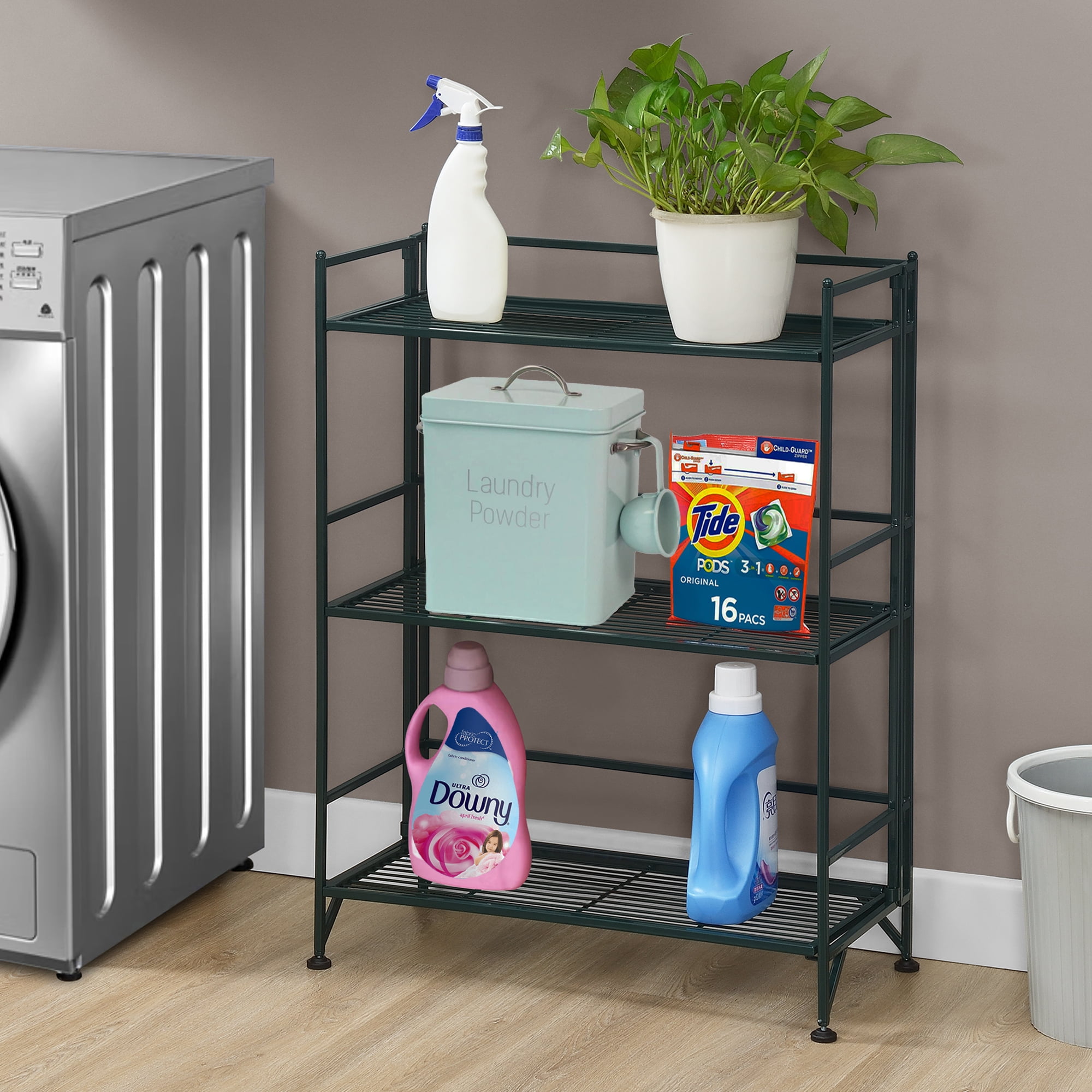 Convenience Concepts Xtra Storage 3 Tier Wide Folding Metal Shelf ...