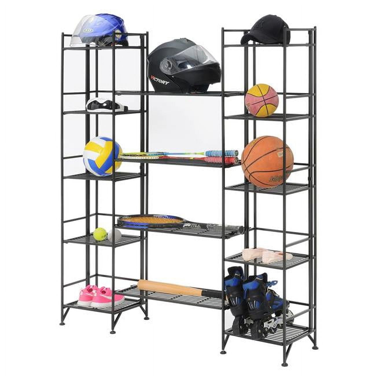 Convenience Concepts Xtra Storage 5-Tier Metal Folding Shelves in Black ...