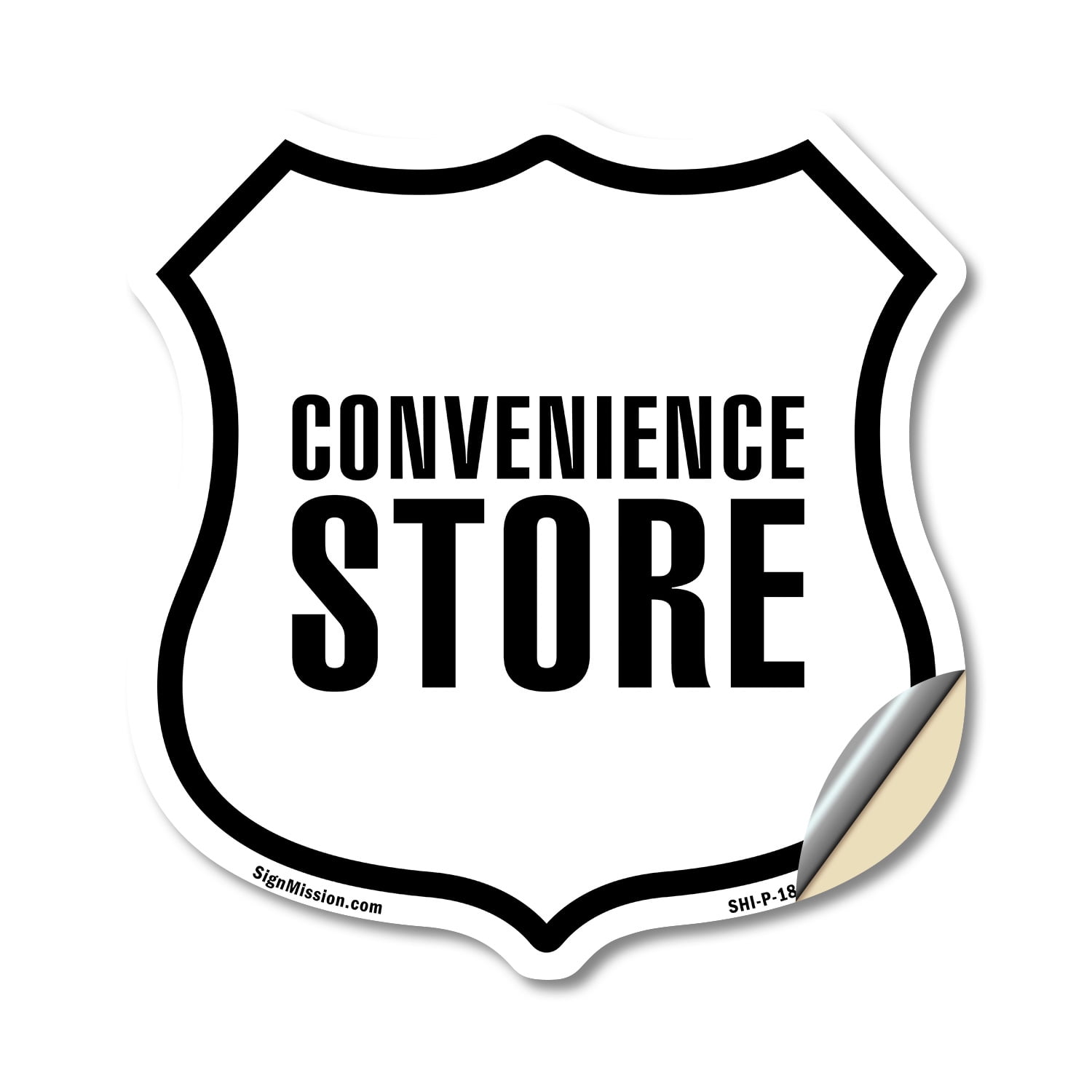 Convenience Store (5 Pack) 4 inch X 4 inch Shield Shaped Heavy Duty 3.2 ...