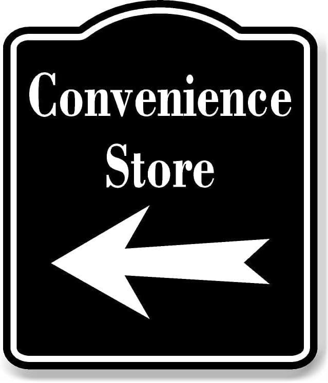 Convenience Store Left Arrow BLACK Aluminum Composite Sign, 8.5"x10 ...