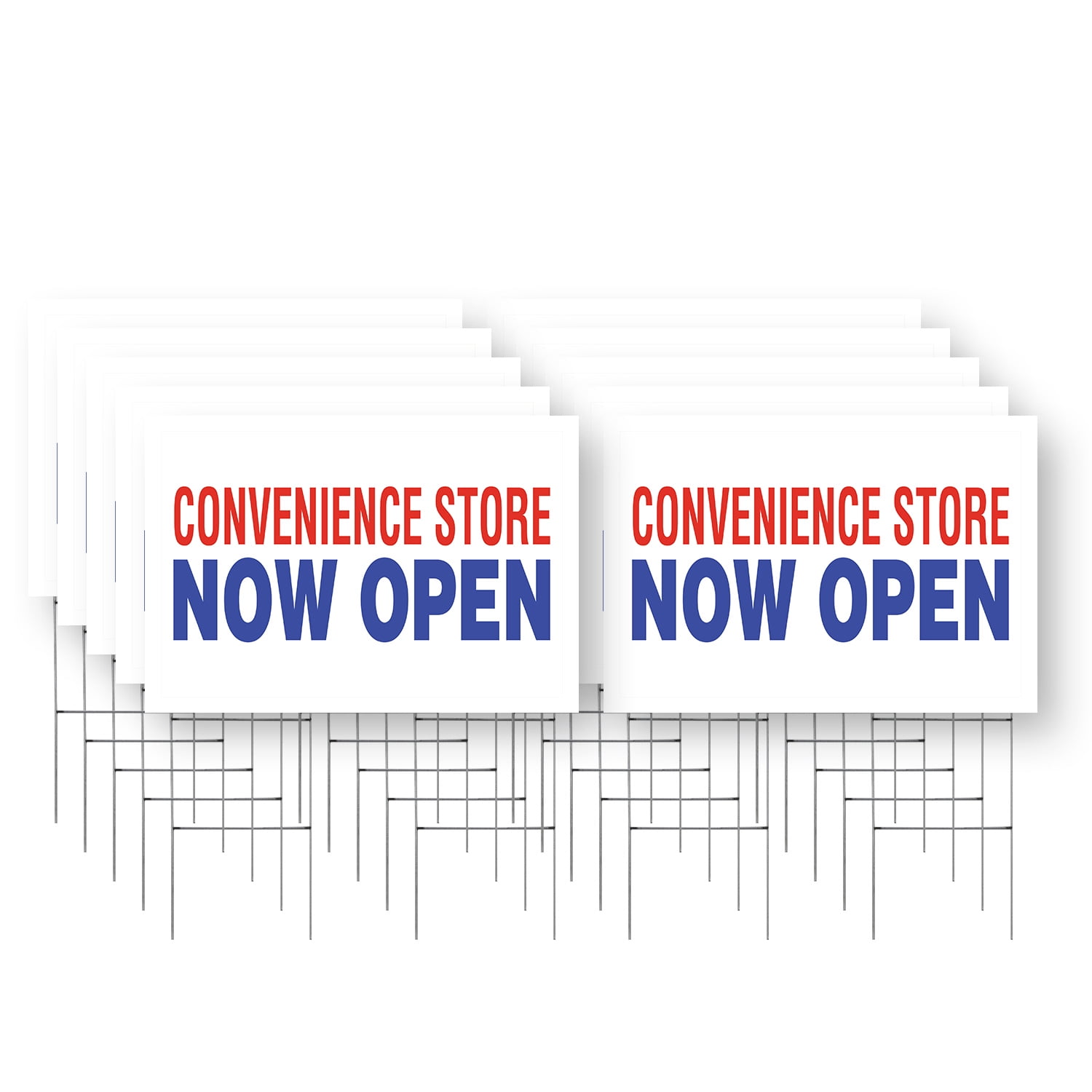 Convenience Store Now Open Yard Sign 10 Pack of 24 Inch x 36 Inch ...