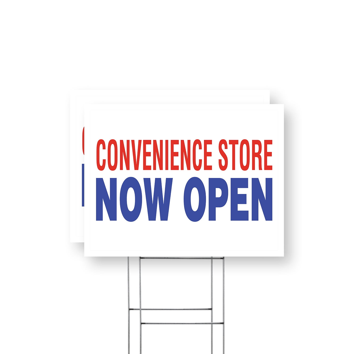 Convenience Store Now Open Yard Sign 2 Pack of 18 Inch x 24 Inch Double ...