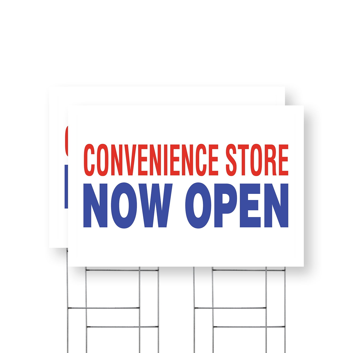 Convenience Store Now Open Yard Sign 2 Pack of 24 Inch x 36 Inch Double ...