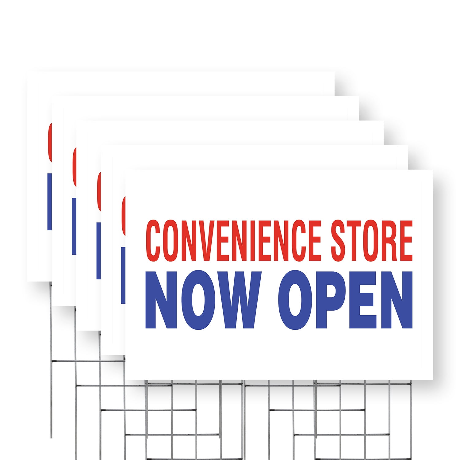Convenience Store Now Open Yard Sign 5 Pack of 24 Inch x 36 Inch Double ...