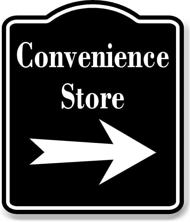 Convenience Store Right Arrow BLACK Aluminum Composite Sign, 20"24 ...