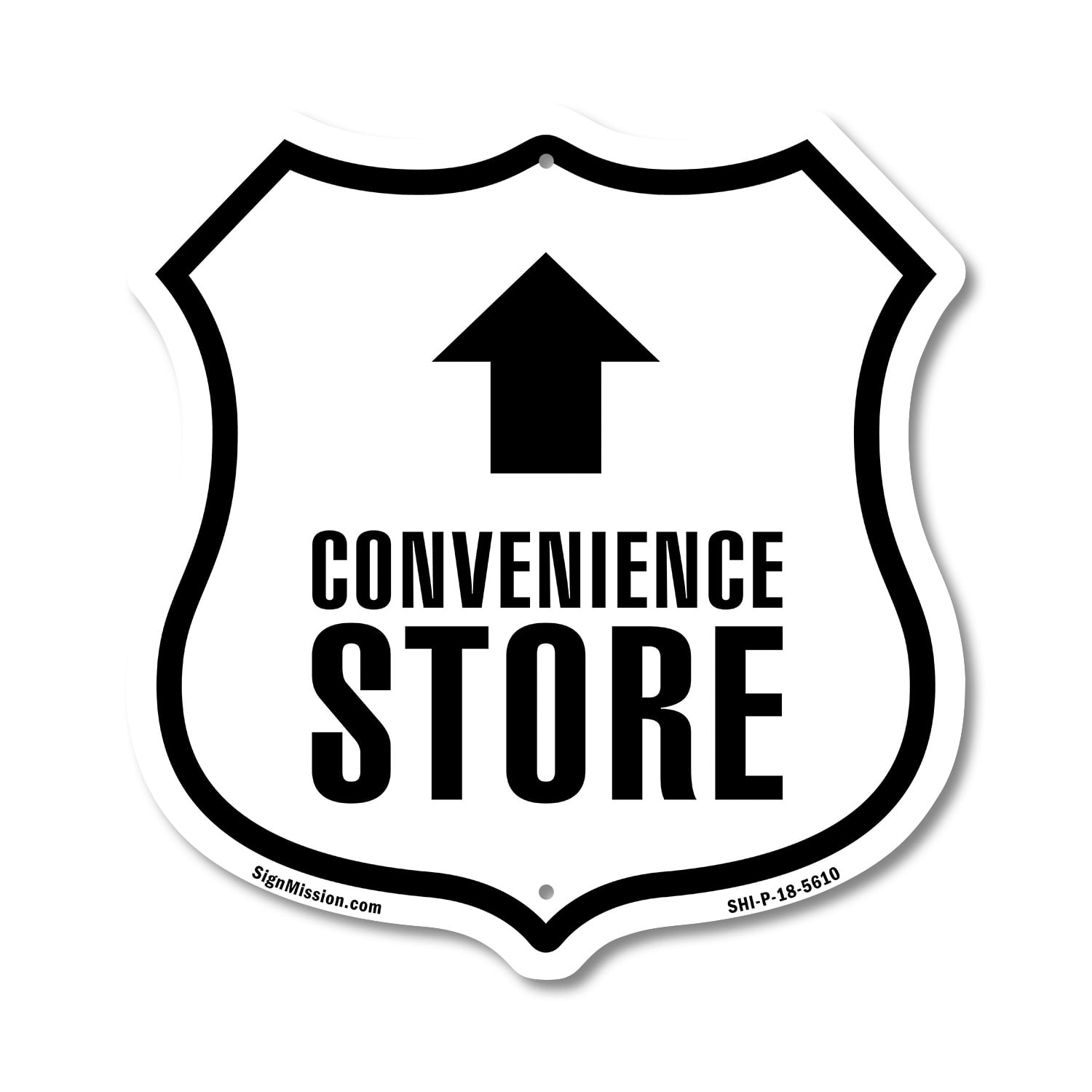 Convenience Store Up 12 inch X 12 inch Shield Shaped Commercial Grade ...