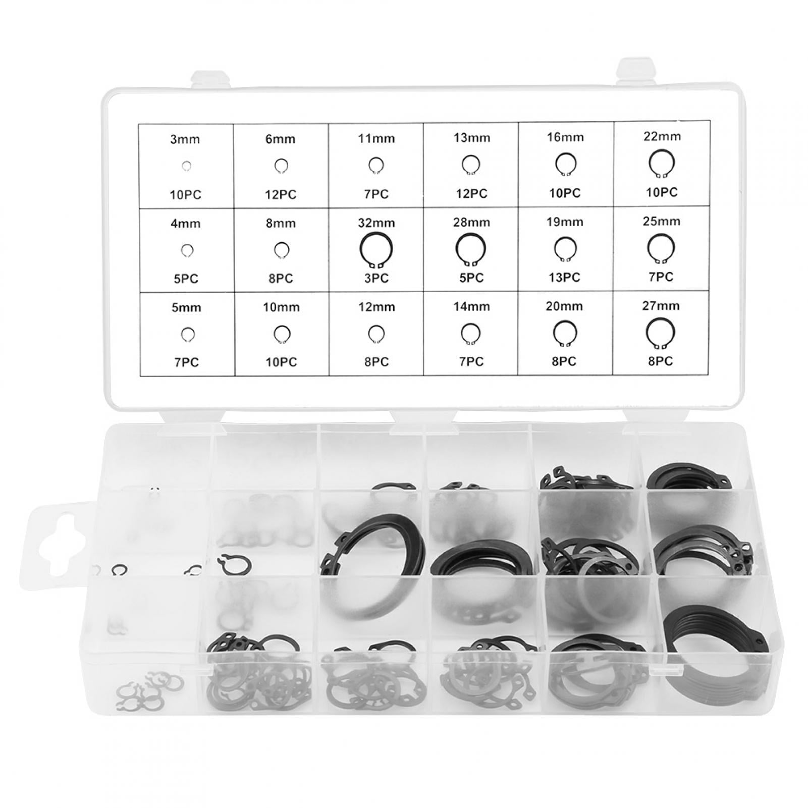 Convenient 150,Piece Circlip Kit, 18 Sizes, Metal, Prevents Lateral ...