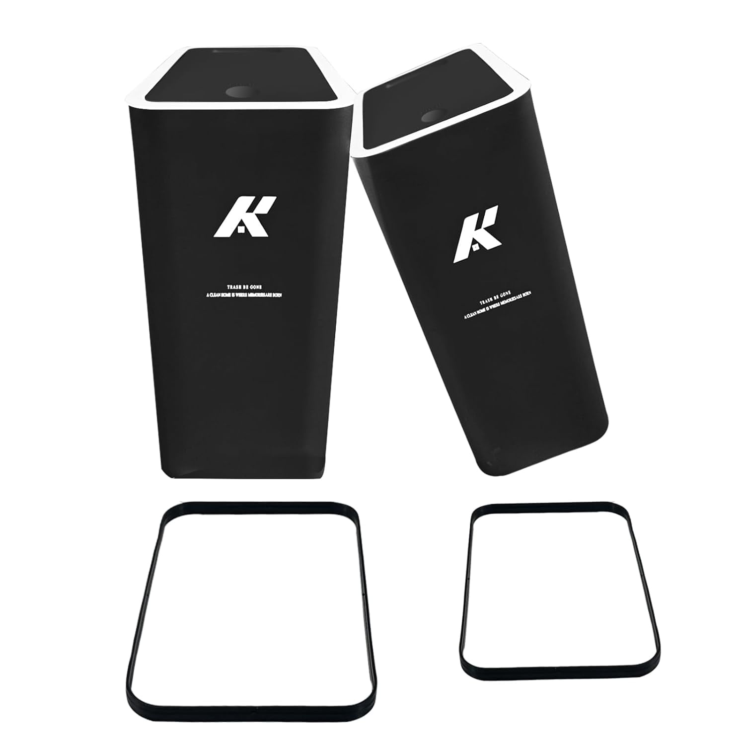 Convenient 2-Pack Trash Can with Lid Combo | 3 Gal Large + 2 Gal Small ...