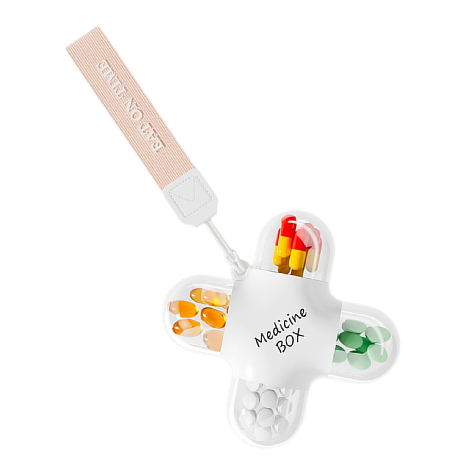 Convenient 4 Section Clear Pills Case Leak Proof Design Portable ...