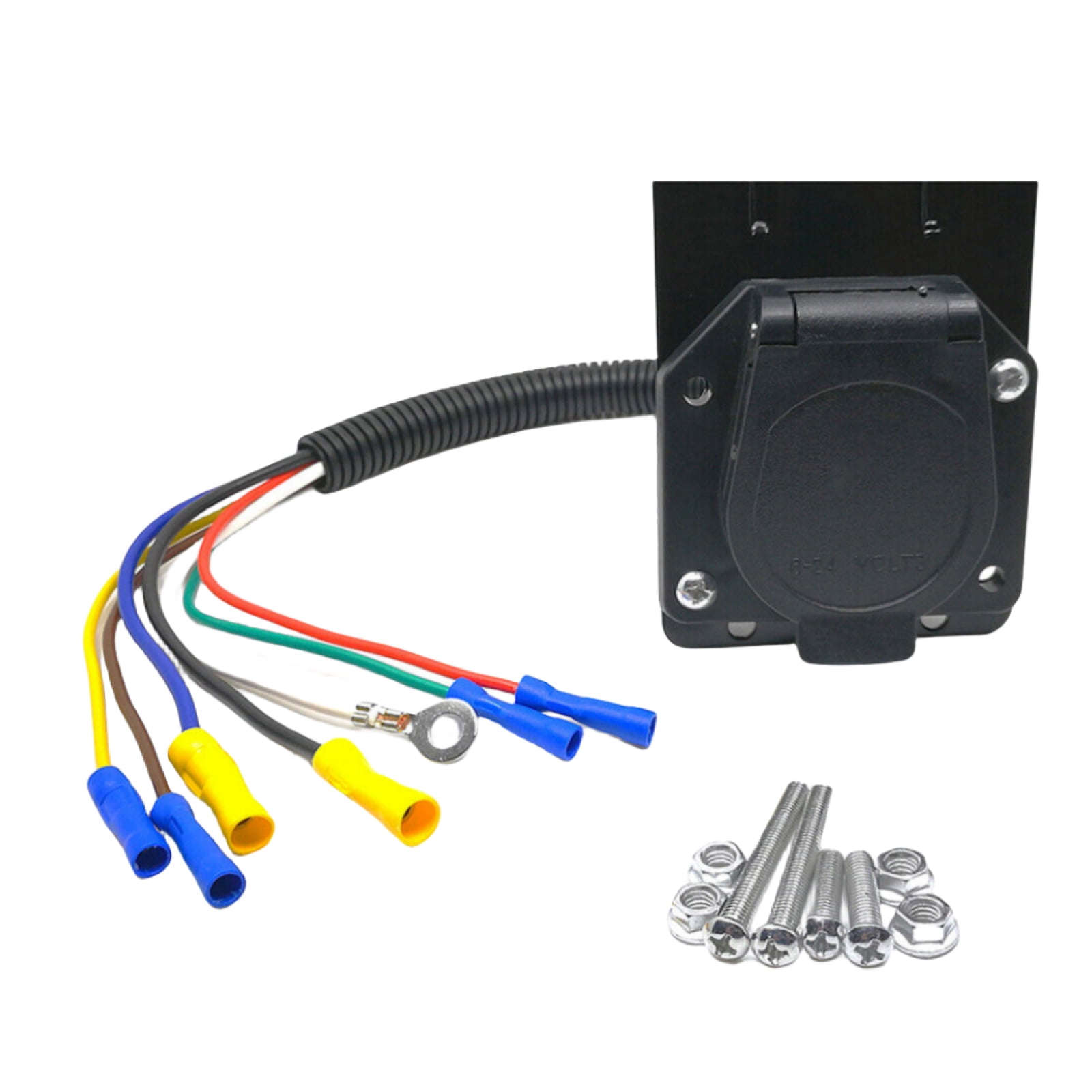 Convenient 7Pin Trailer Connector Kit Mounting Bracket and Hardware ...
