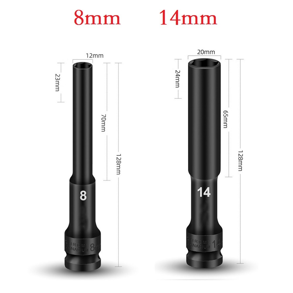 Convenient Black Thin Wall Socket Set 8mm 10mm 12mm 13mm 14mm 17mm 19mm - Walmart.com