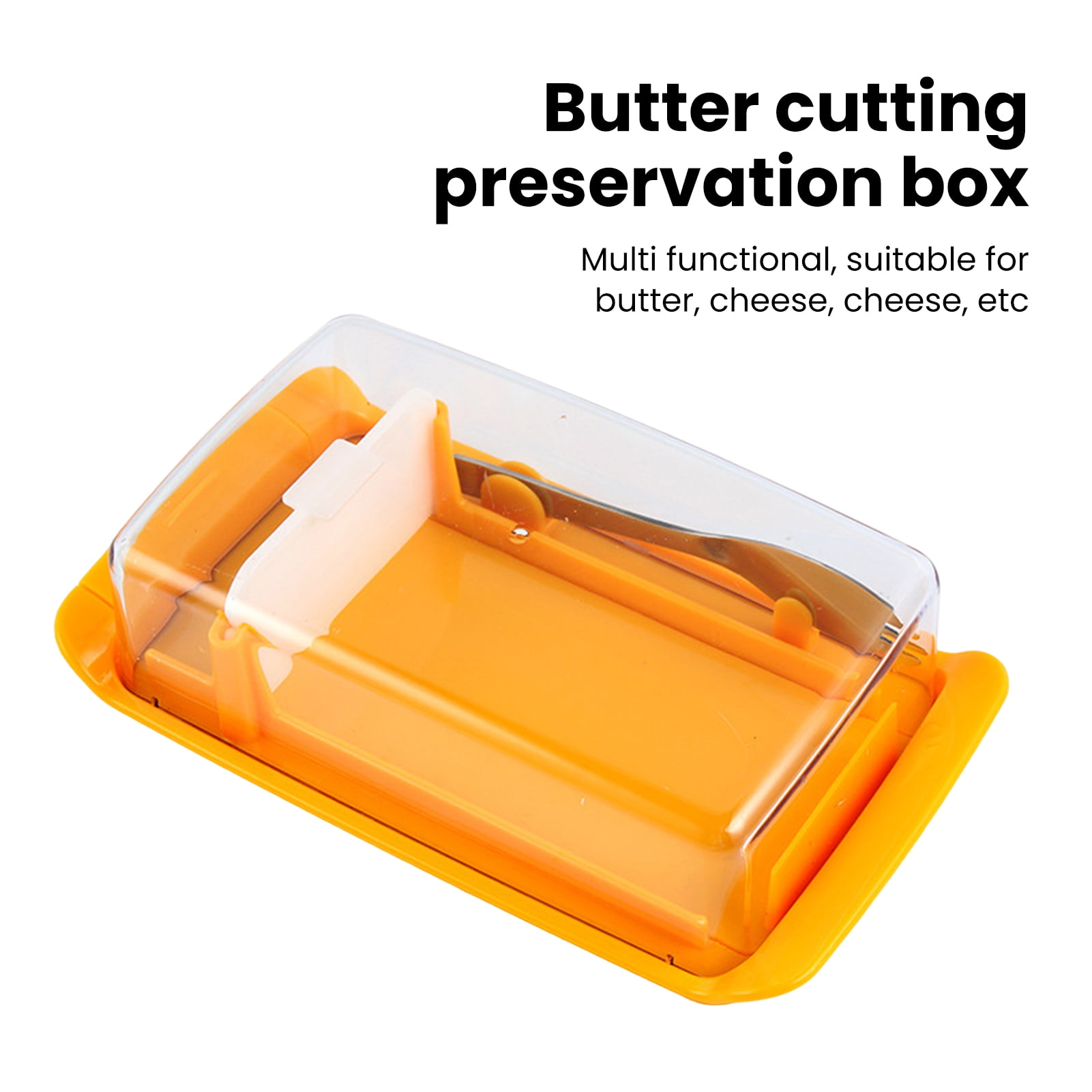 Convenient Butter Slicer Box Plastic Cutter Dish with Transparent Lid ...