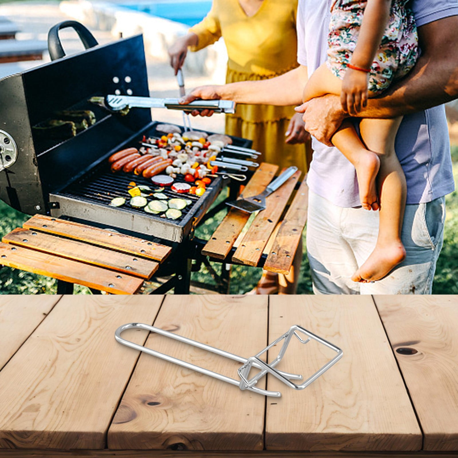 Convenient For BBQ Grate Pickup Clip with Removable Handle Perfect for ...
