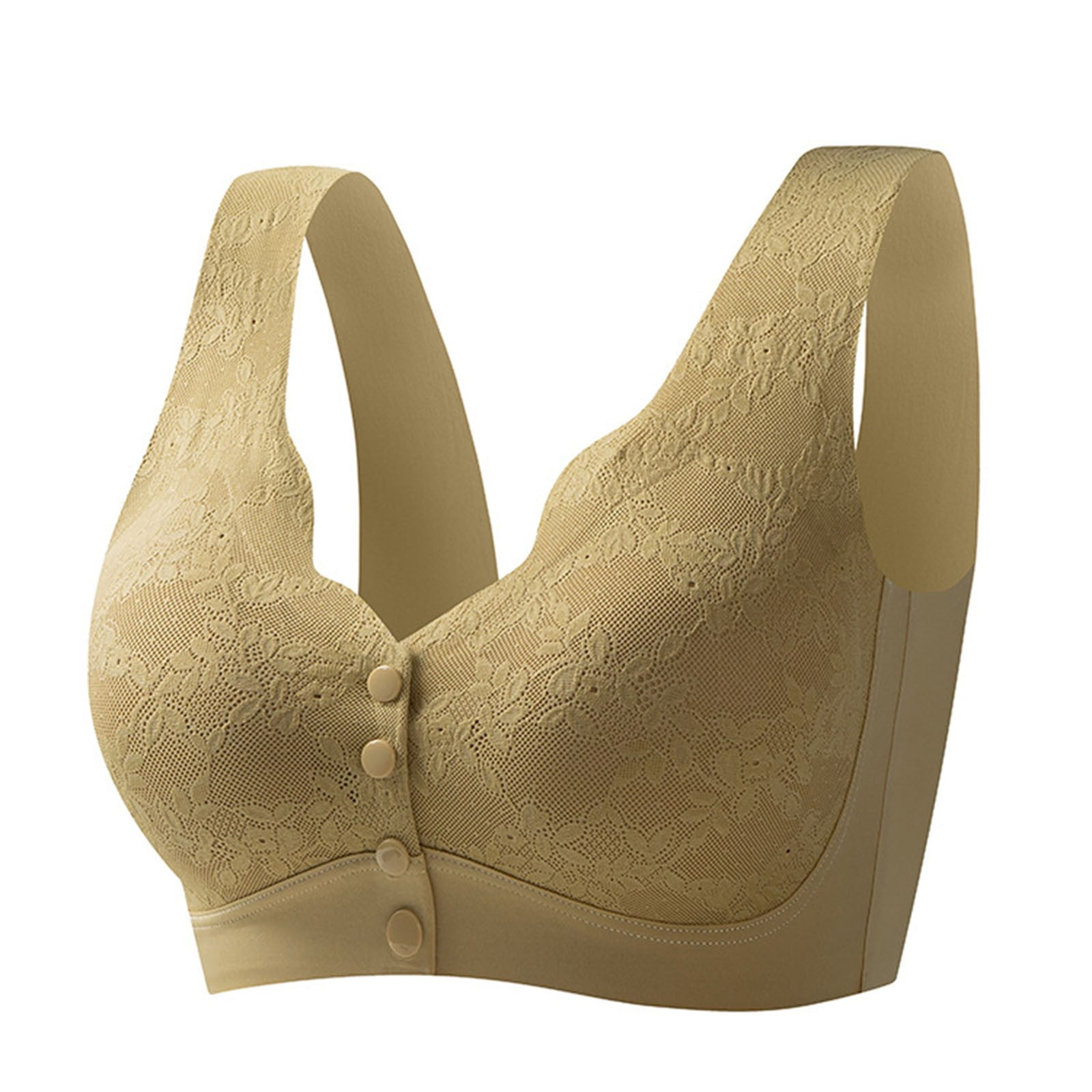 Convenient Front Close Button Everyday Bra Ladies Plus Size No