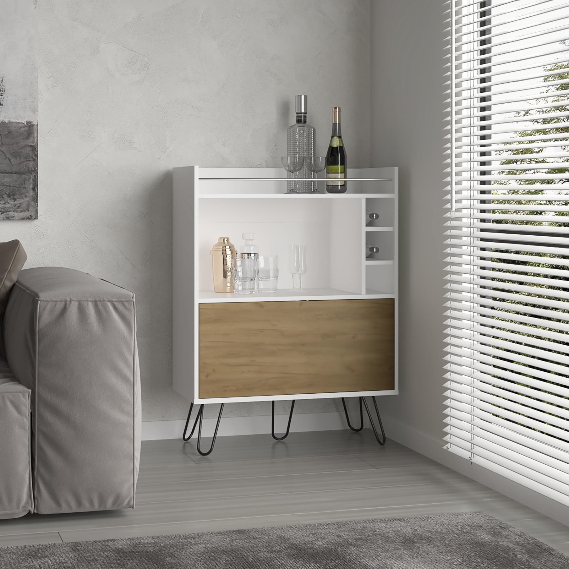 Convenient One - Door & Spacious Shelving - Entertainment Areas, Quick Access to Bottles ...