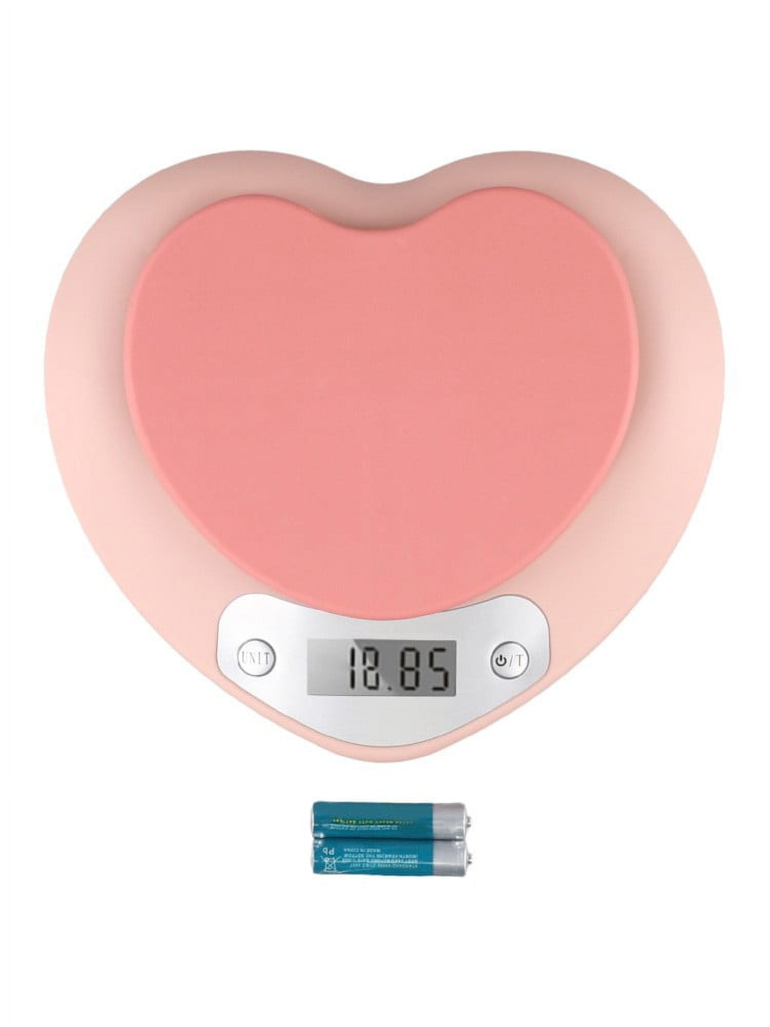 Convenient Pink Heart-Shaped LCD Kitchen Scale, Accurate 5kg Weighing ...