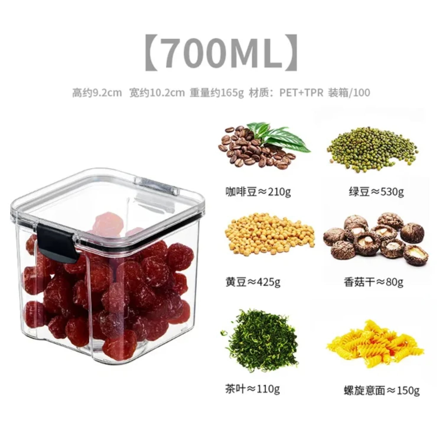 Convenient Secure Lockable 1.8L Clear Plastic Food Organization ...