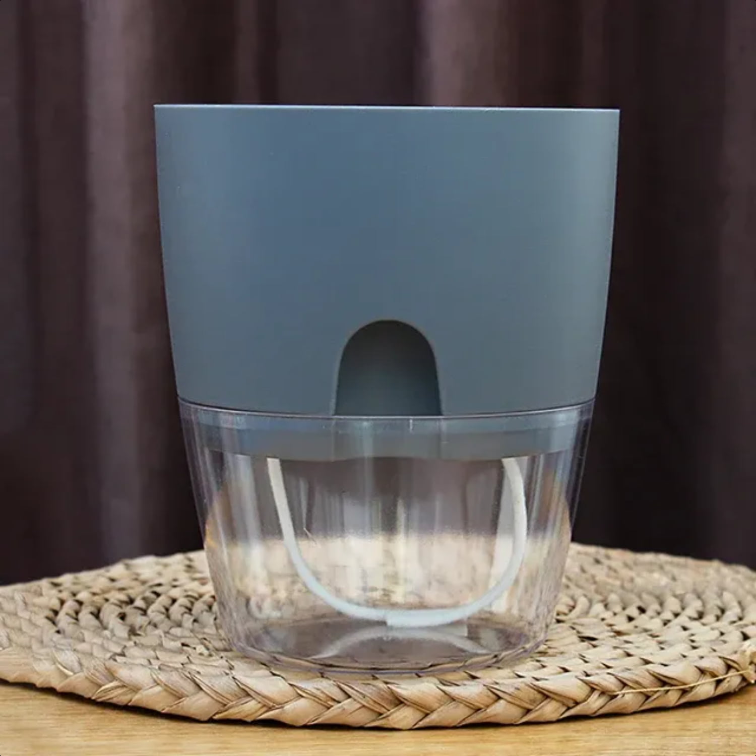 Convenient Transparent and Modern Self-Watering Plant Pot with Double ...