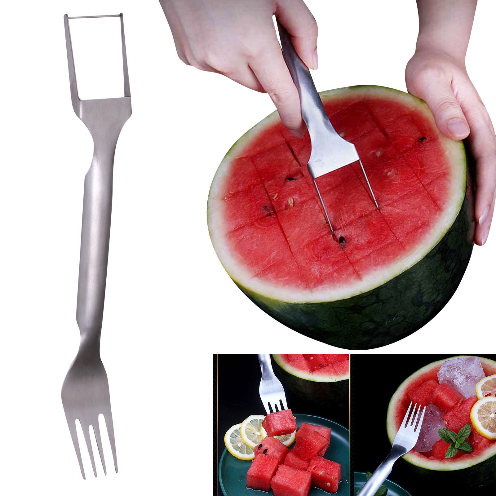 Convenient Watermelon Cutter - 2-in-1 Watermelon Fork Slicer,Dual Head ...
