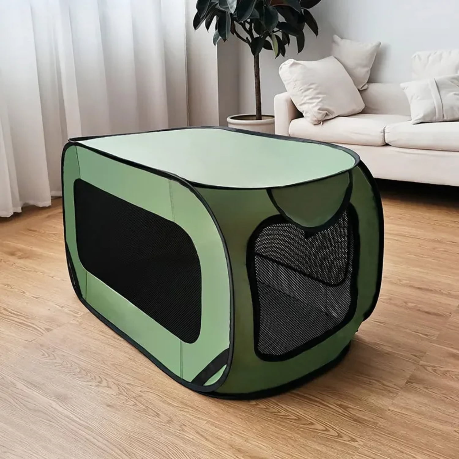 Convenient portable and lightweight folding dog cage with breathable ...