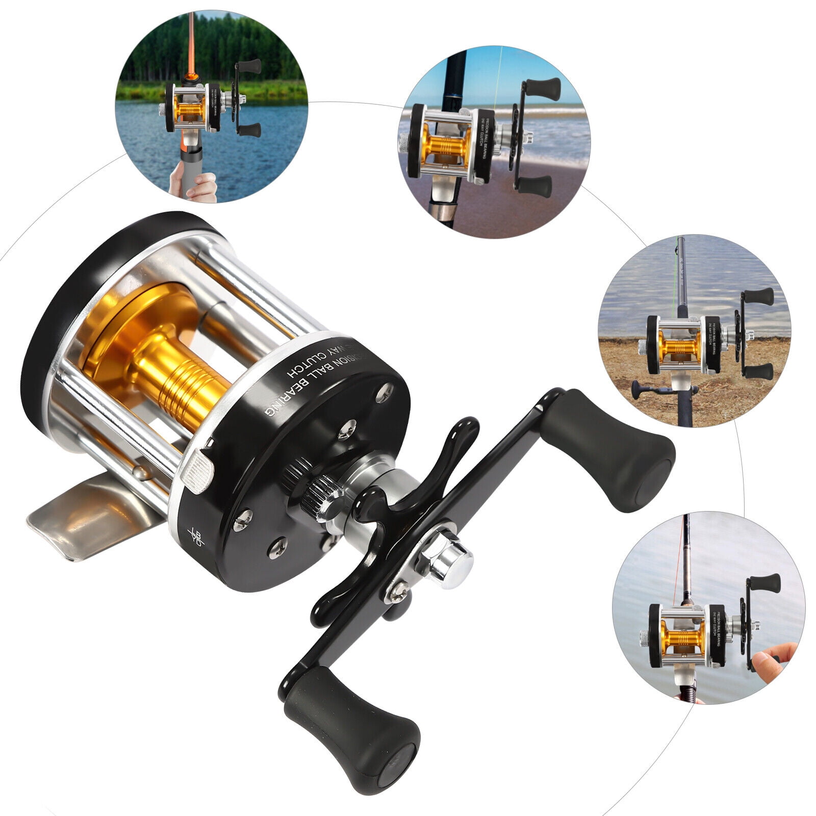 Conventional Reel for Catfish, Baitcasting Fishing Reel With 2 Non-slip ...