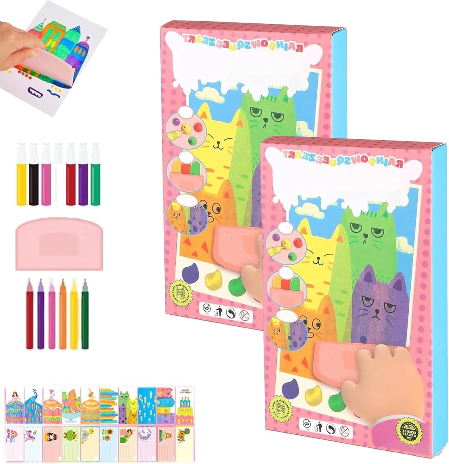 Convergei 20PCS DIY Rainbow Scratch Art, Rainbow Scratch Art for Kids, DIY Magic Dot Scratches ...