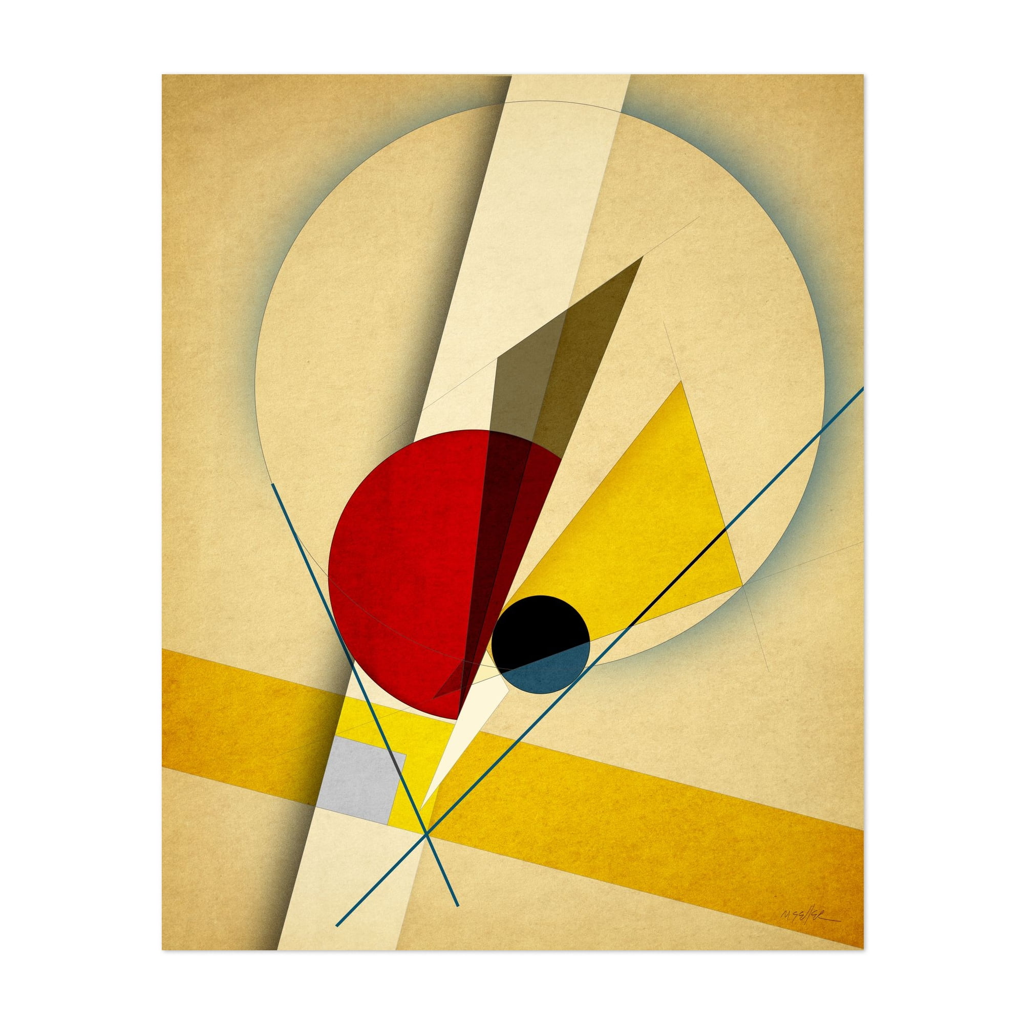 Convergence - Digital Art Geometric Abstract Modern Art Bauhaus Mid ...