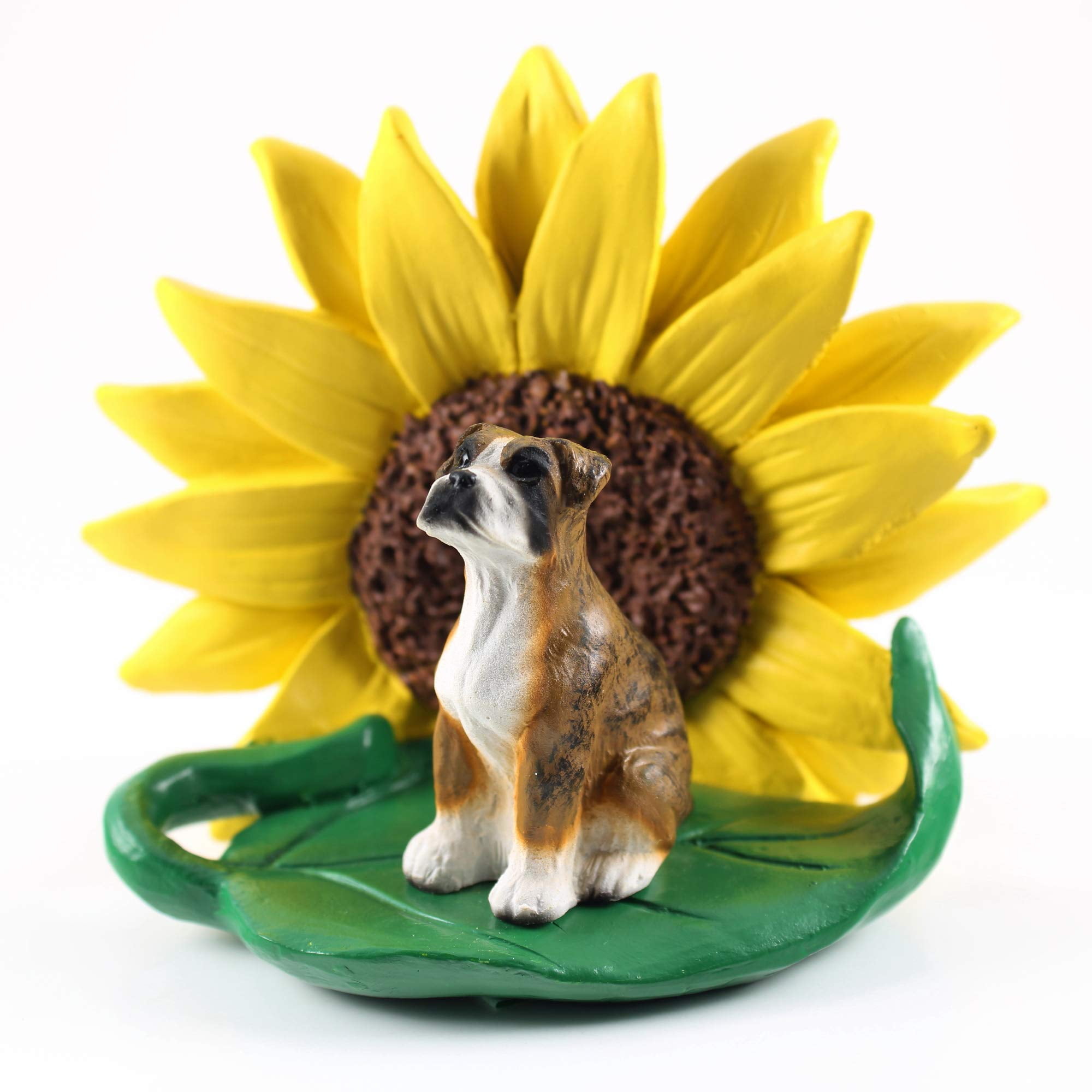 Conversation Concepts Boxer Brindle Uncropped Figurine Sunflower Statue ...