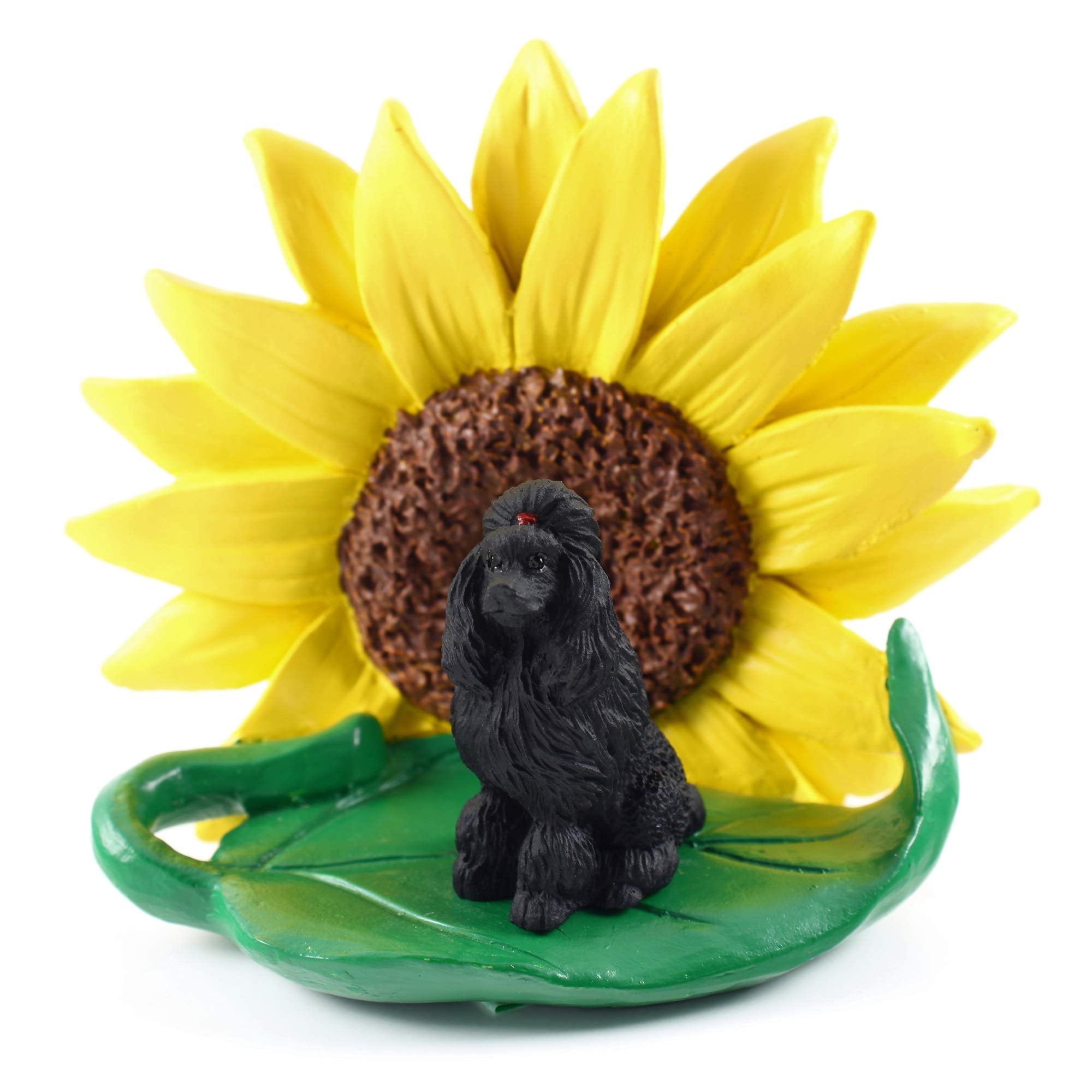 Conversation Concepts Poodle Black Figurine Sunflower Statue Gift ...