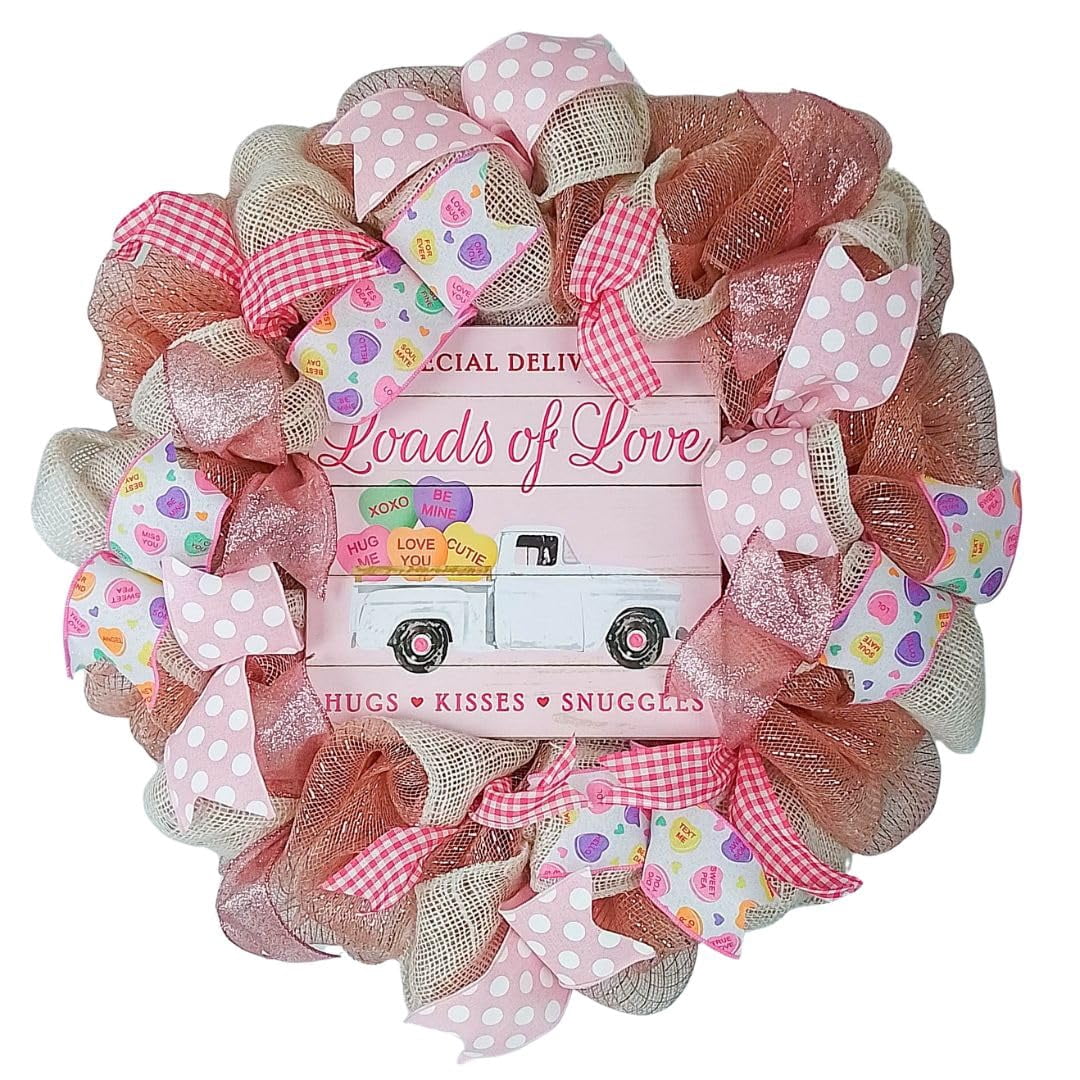Conversation Heart Valentine's Day Wreath - Valentines Loads of Love ...
